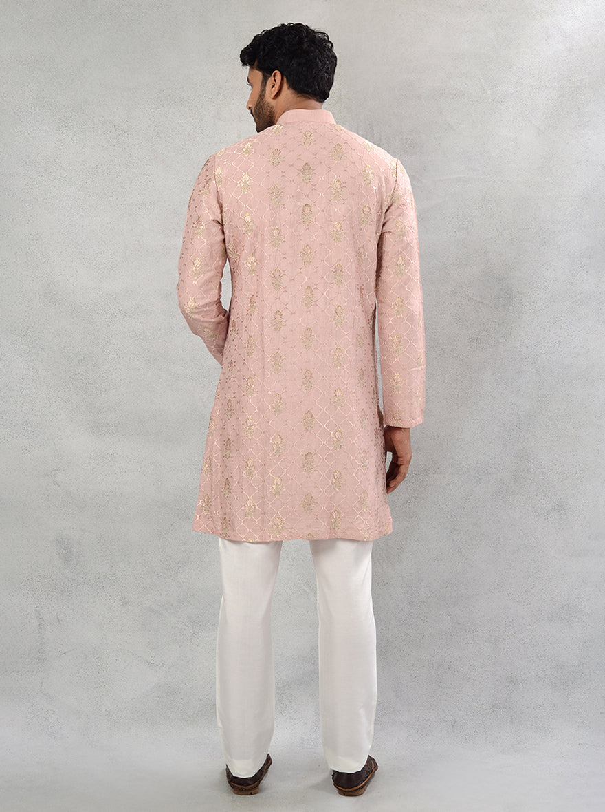 TULA Onion Pink Silk Blend Kurta Pajama | Classic, Straight Cut | All ...