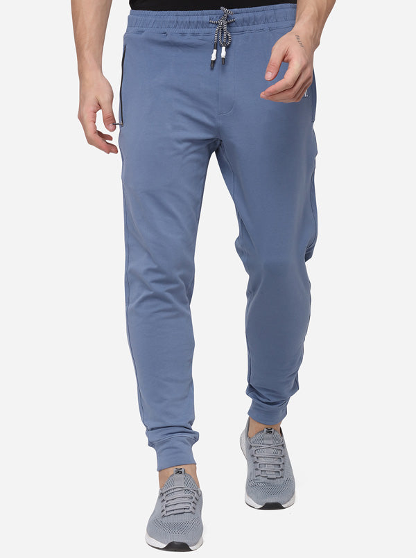 Moonnight Blue Track Pant for Men - Solid & Cotton Blend Regular Fit ...