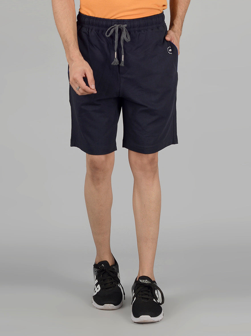 Navy Blue Shorts for Men - Solid & 100% Cotton Regular Fit | JadeBlue