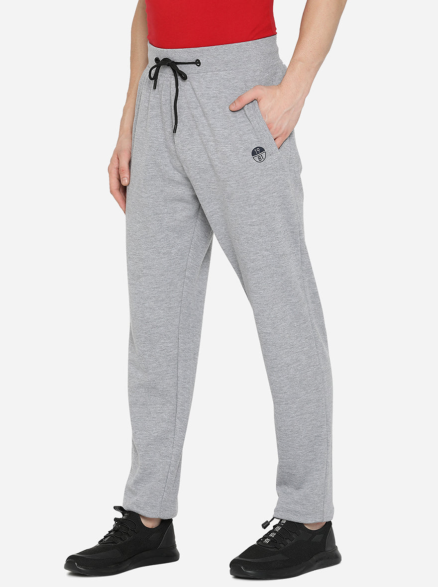 Grey Melange Track Pant for Men - Solid & 100% Cotton Regular Fit ...