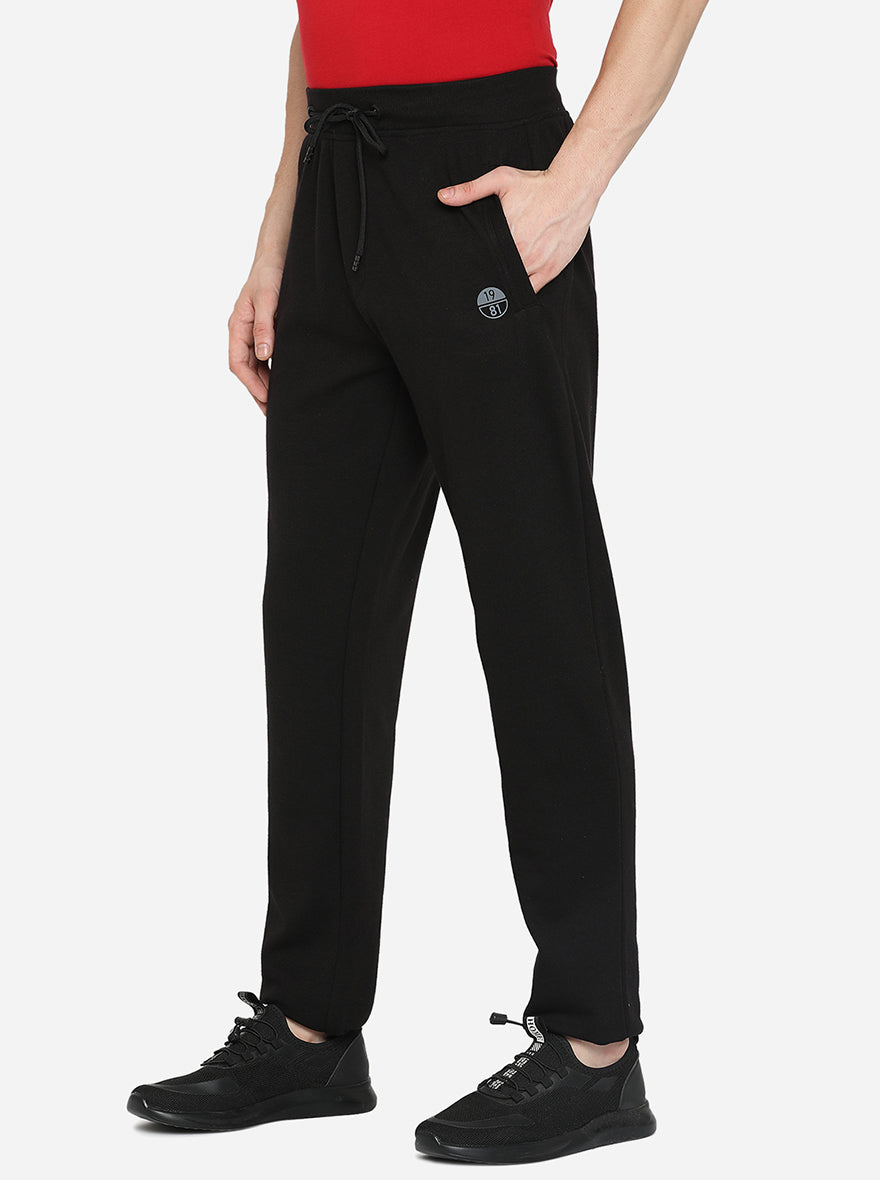 Black Track Pant for Men - Solid & 100% Cotton Regular Fit | JadeBlue