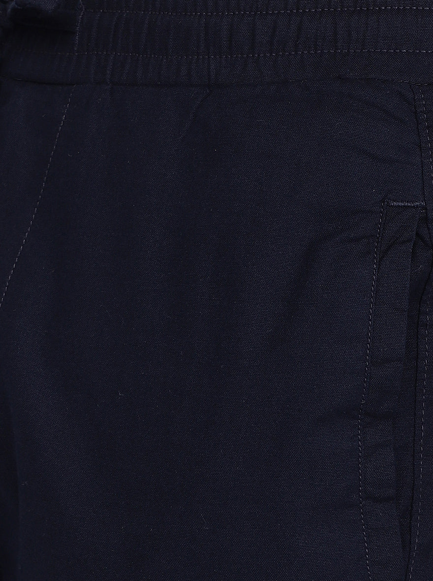 Navy Blue Track Pant for Men - - Solid & 100% Cotton Regular Fit ...