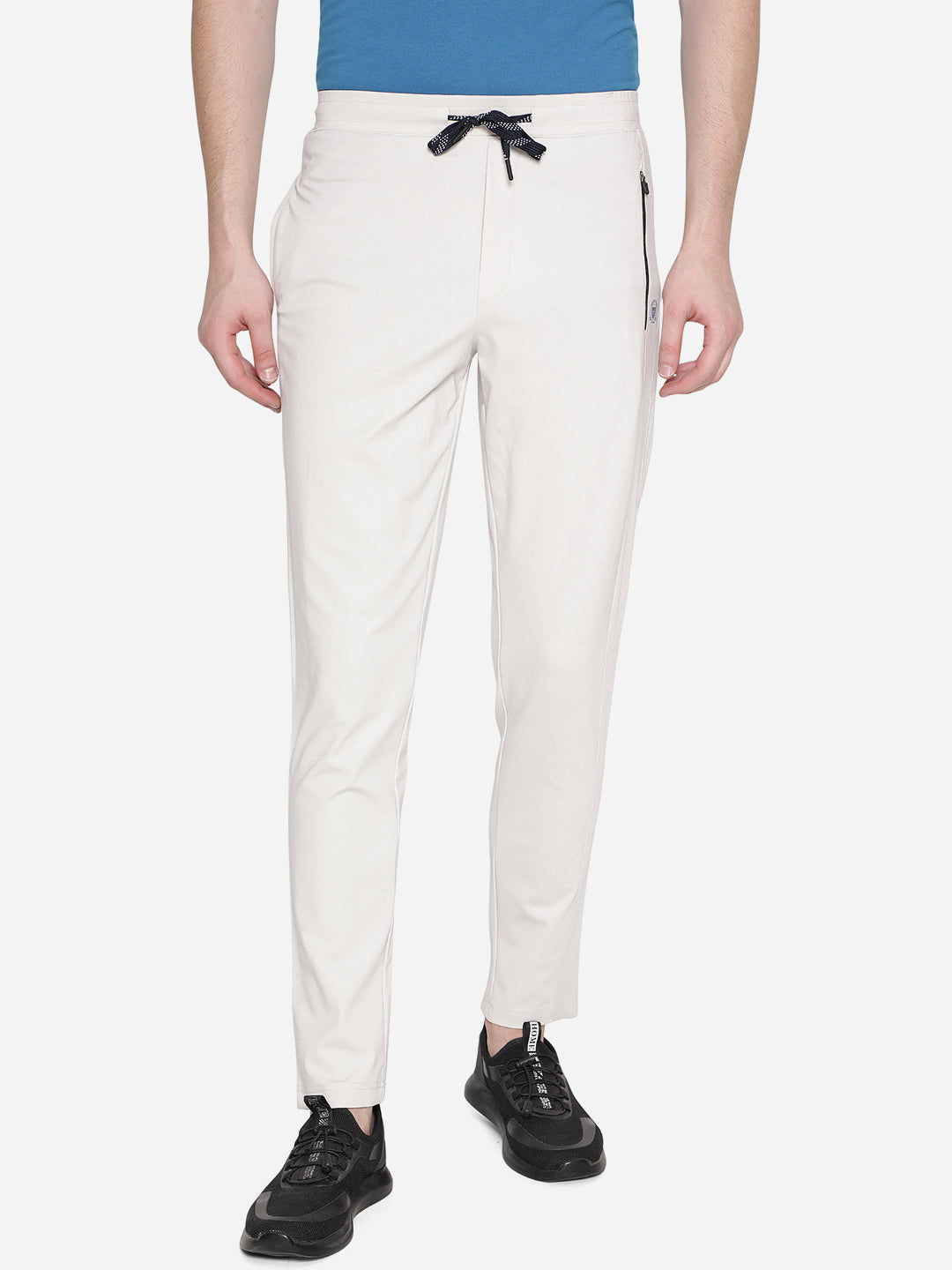 White Track Pant for Men - Solid & 100% Cotton Slim Fit | JadeBlue