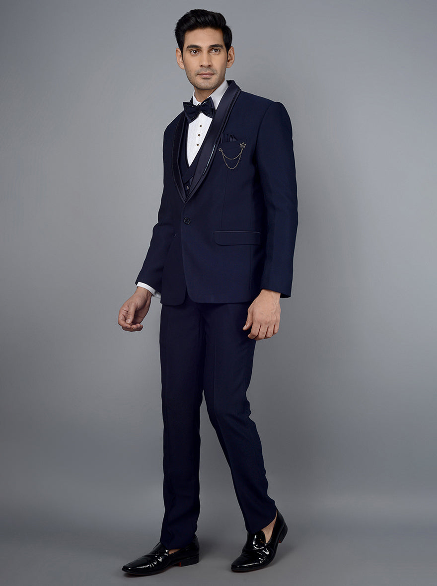 Navy Blue Suit for Men - Solid & Polynosic | JadeBlue