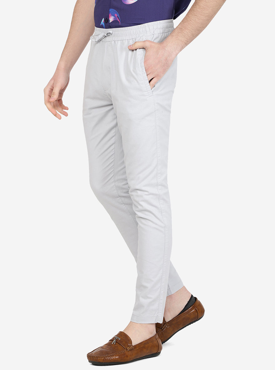 Light Grey Track Pant for Men - - Solid & 100% Cotton Regular Fit | Jadeblue – JadeBlue