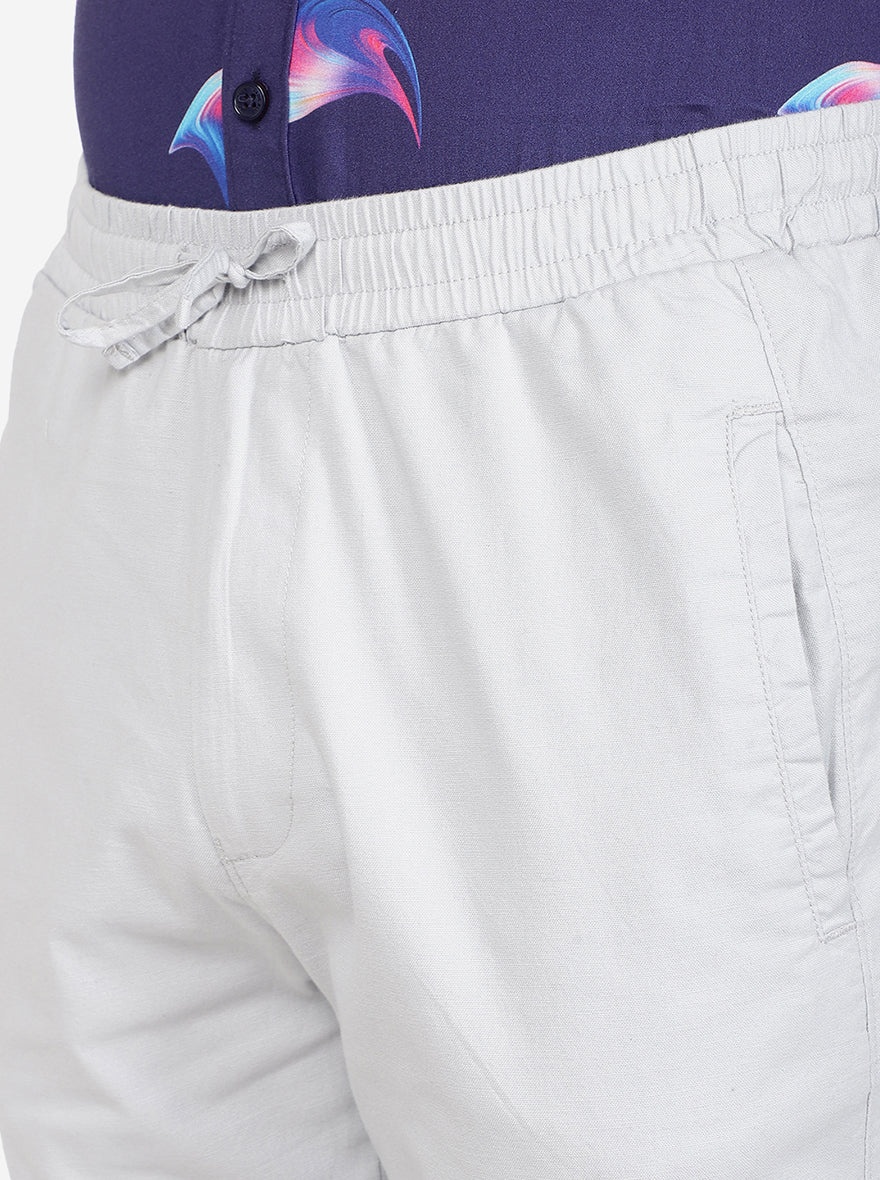 Light Grey Track Pant for Men - - Solid & 100% Cotton Regular Fit | Jadeblue – JadeBlue