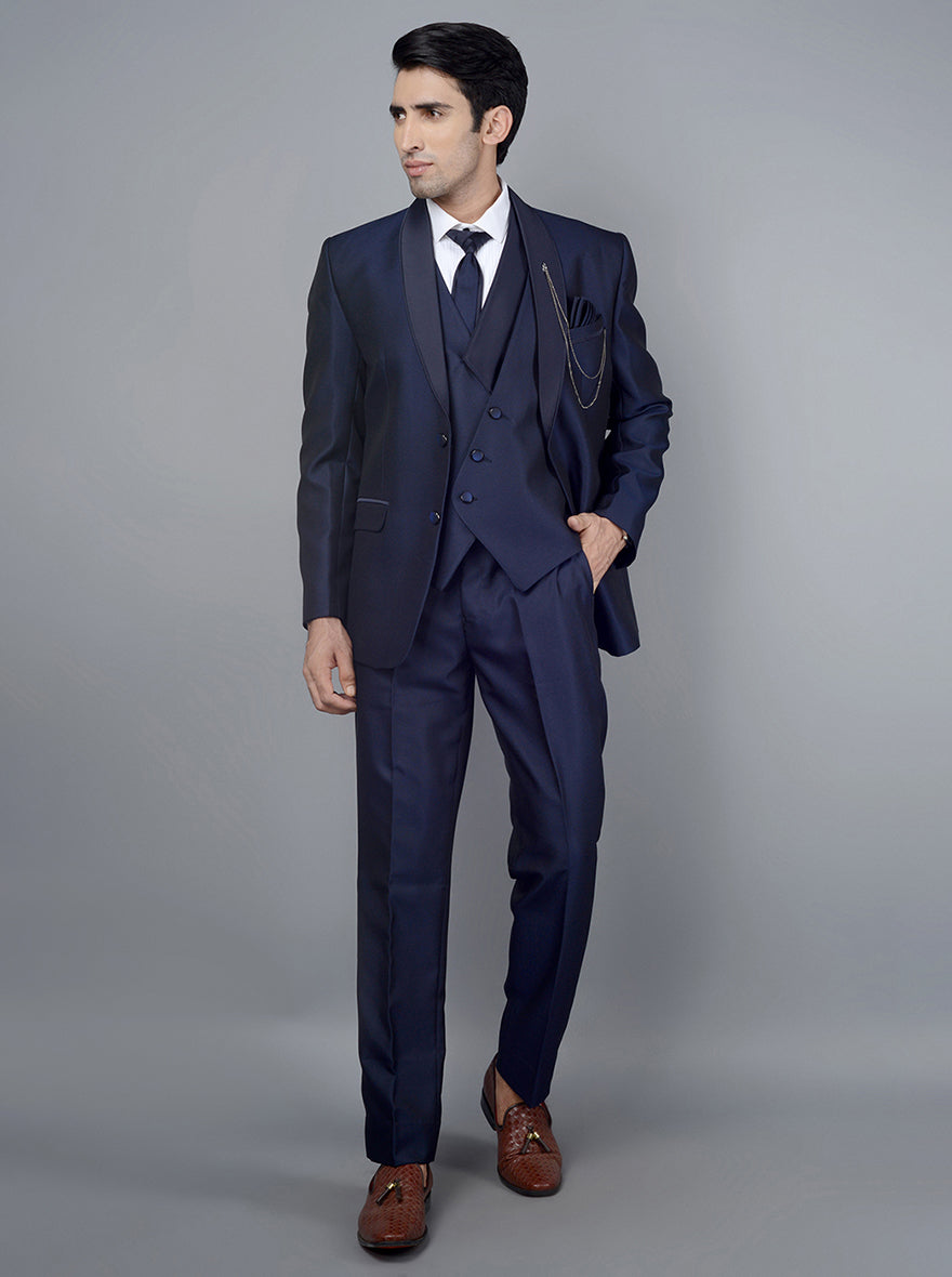 Navy Blue Suit for Men - Solid & Polynosic | JadeBlue