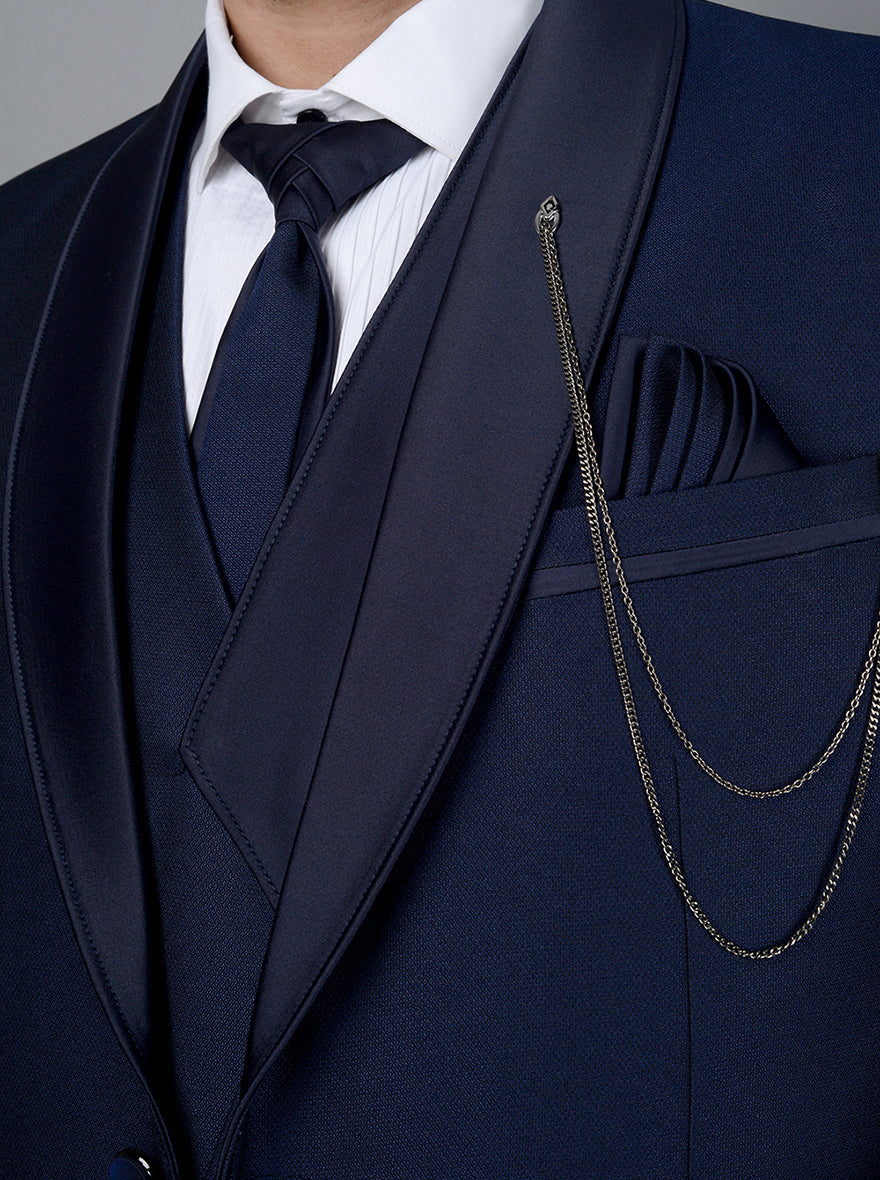 Navy Blue Suit for Men - Solid & Polynosic | JadeBlue