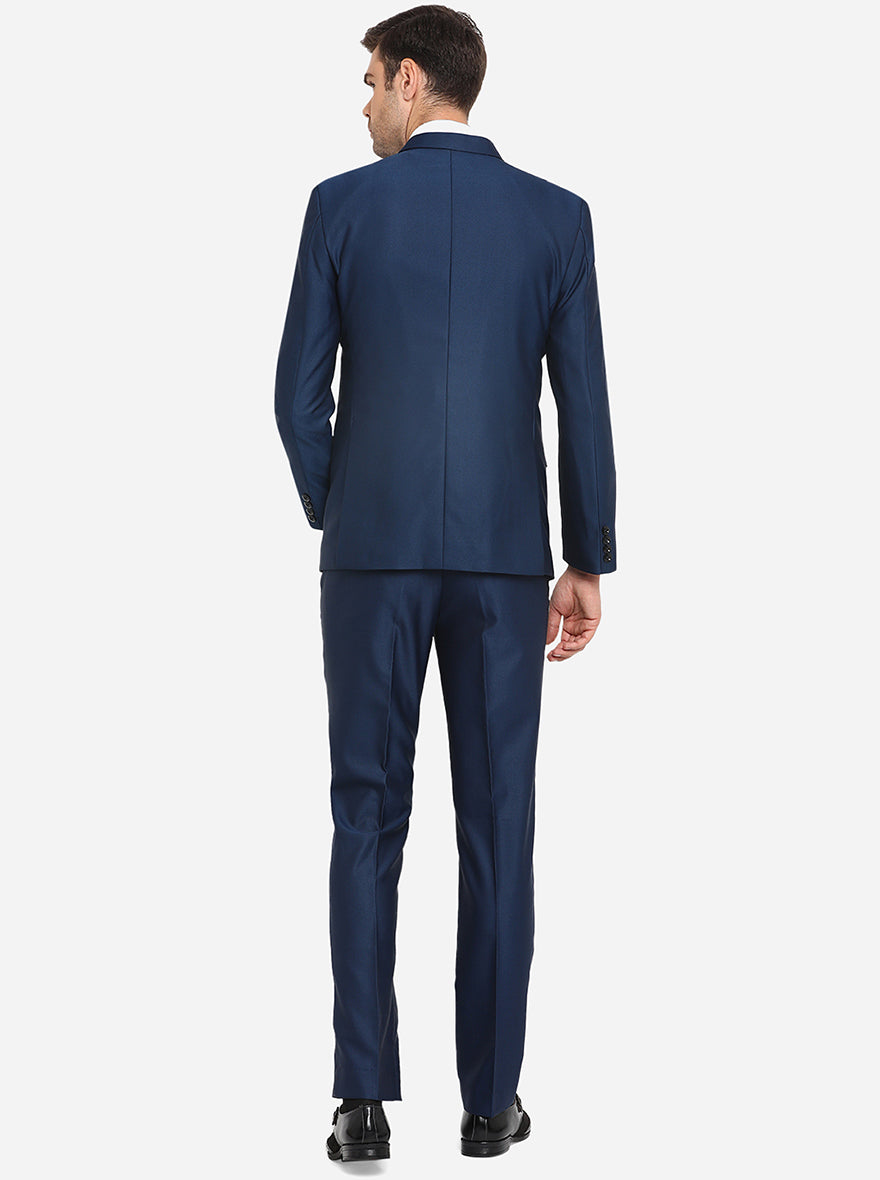 Navy Blue Suit for men - Full Sleeve Solid & Terry Wool Regular Fit ...