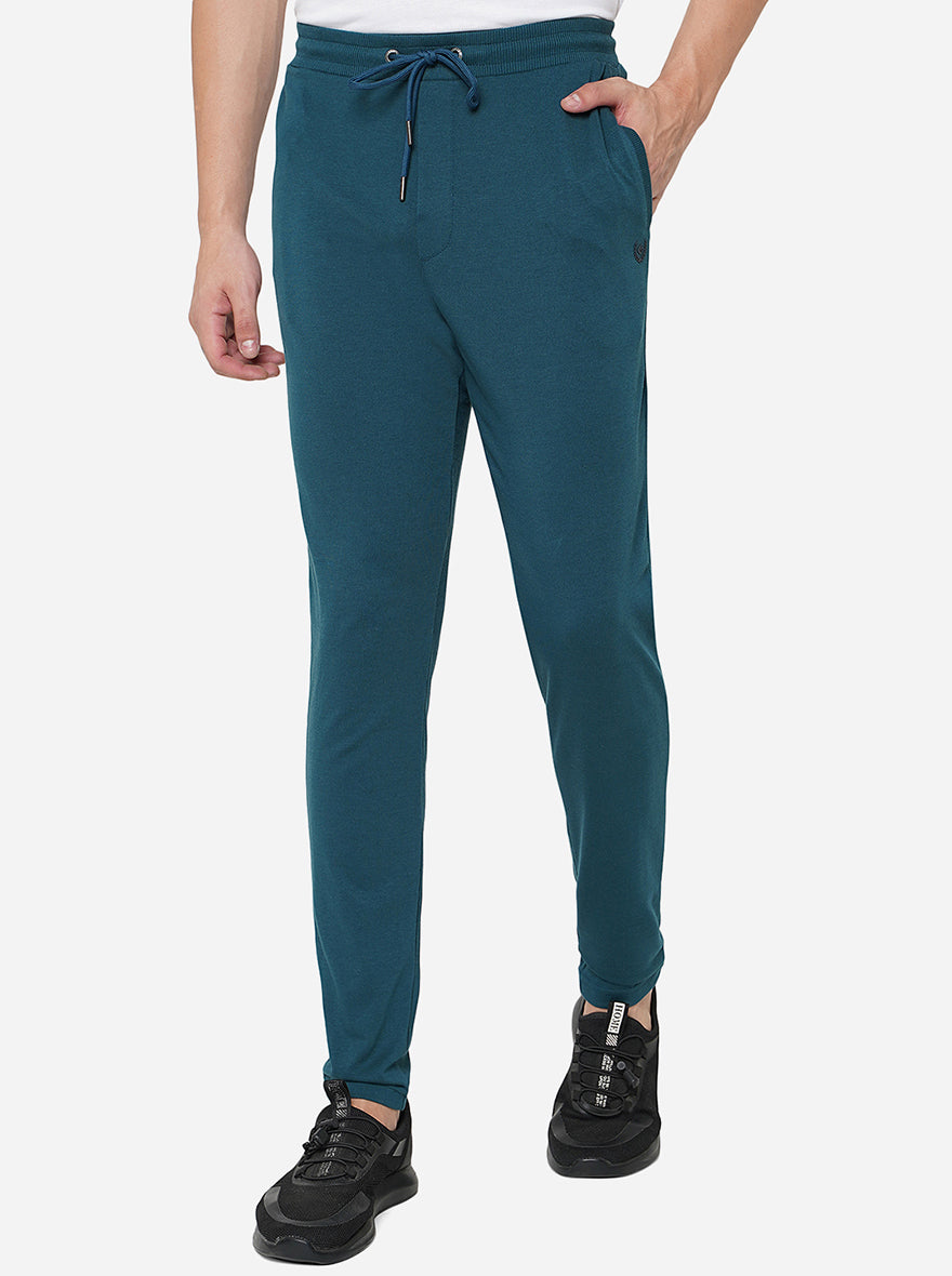 Deep Blue Track Pant for men - Solid & Cotton Blend Slim Fit | JadeBlue